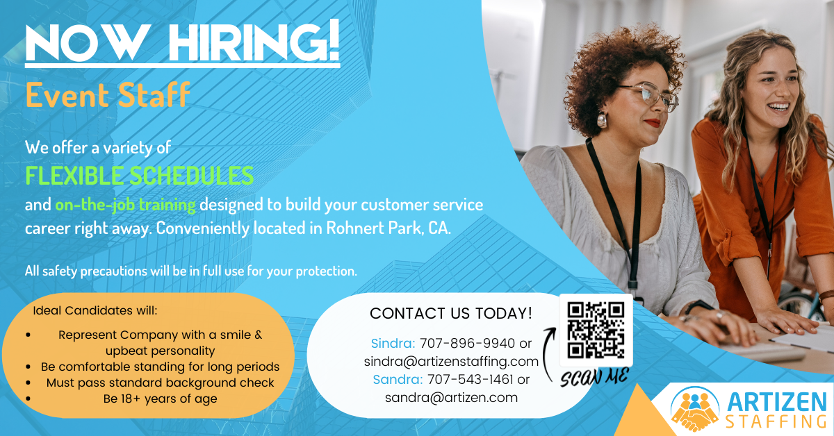 Now Hiring Event Staff! – Artizen Staffing